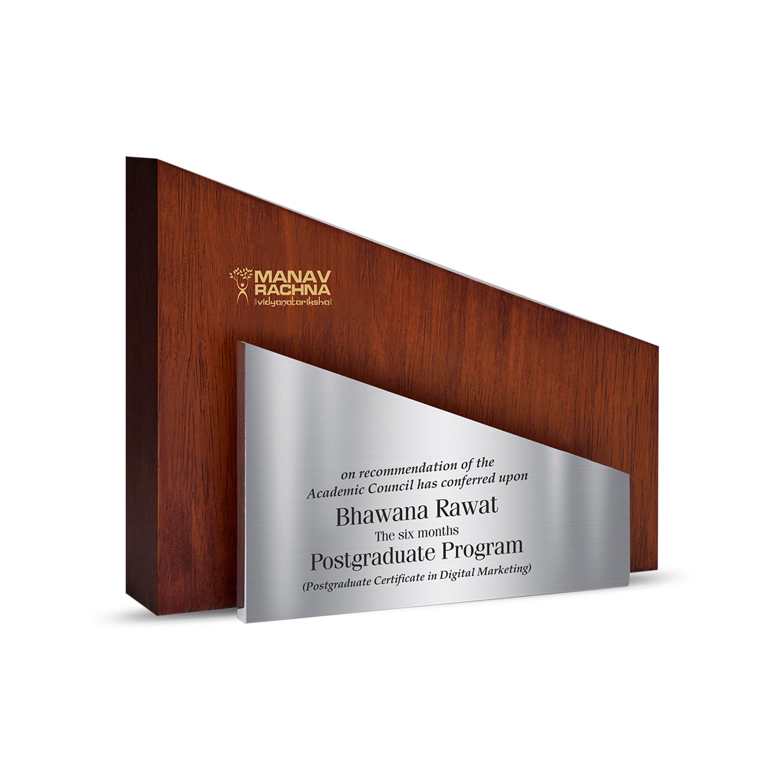 Customized Wooden Memento with Matter Printed on Metal Sheet For Corpo ...