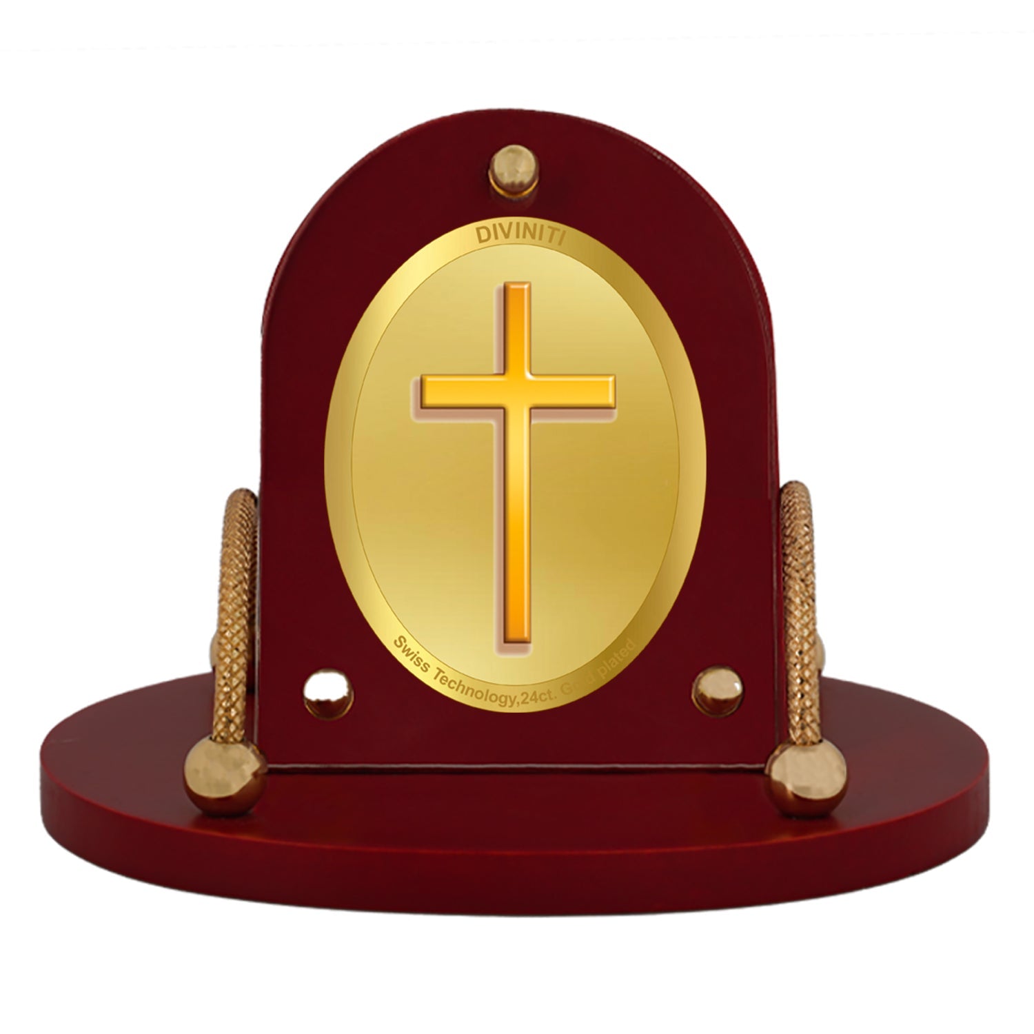 Diviniti 24K Gold Plated Holy Cross Frame for Car Dashboard, Home Deco ...