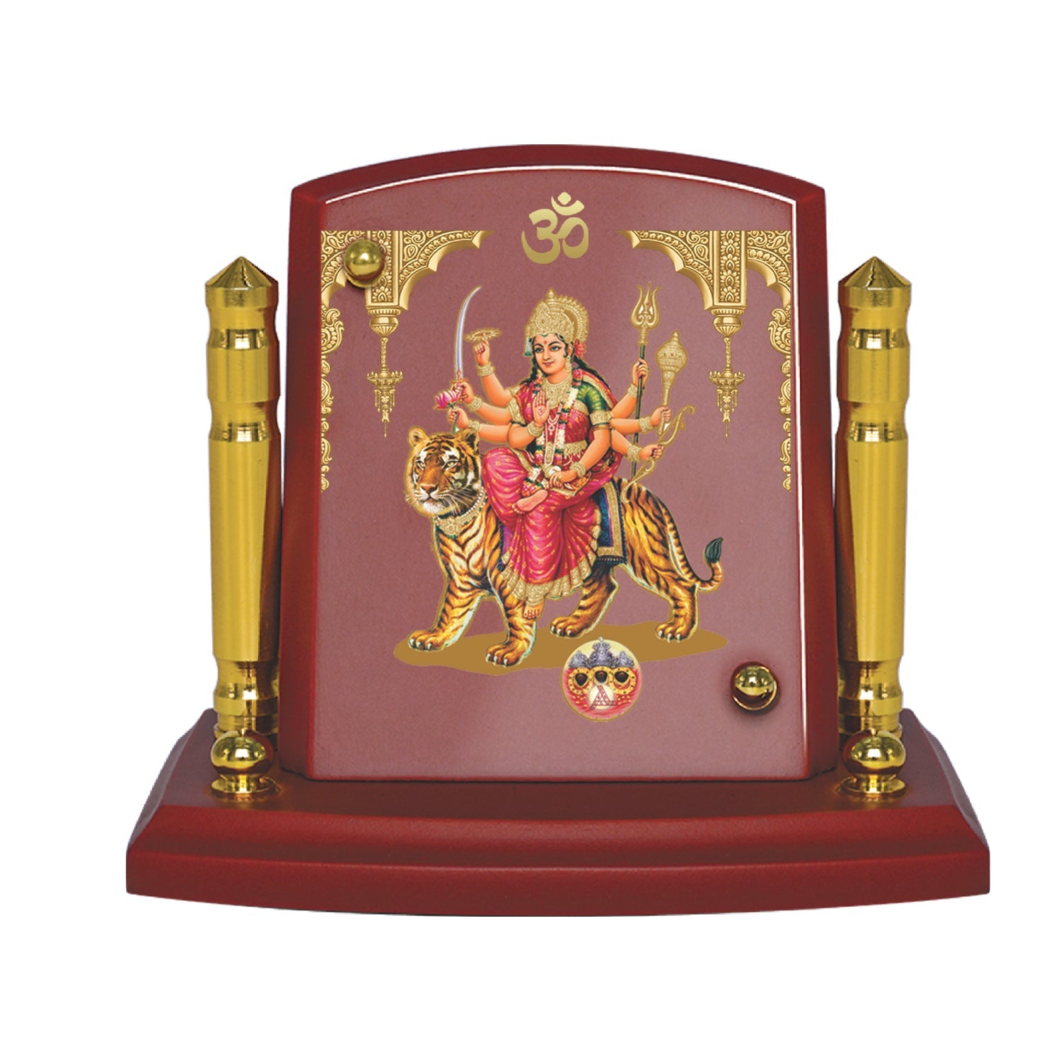Diviniti 24K Gold Plated Durga Mata Frame For Car Dashboard, Home Deco ...