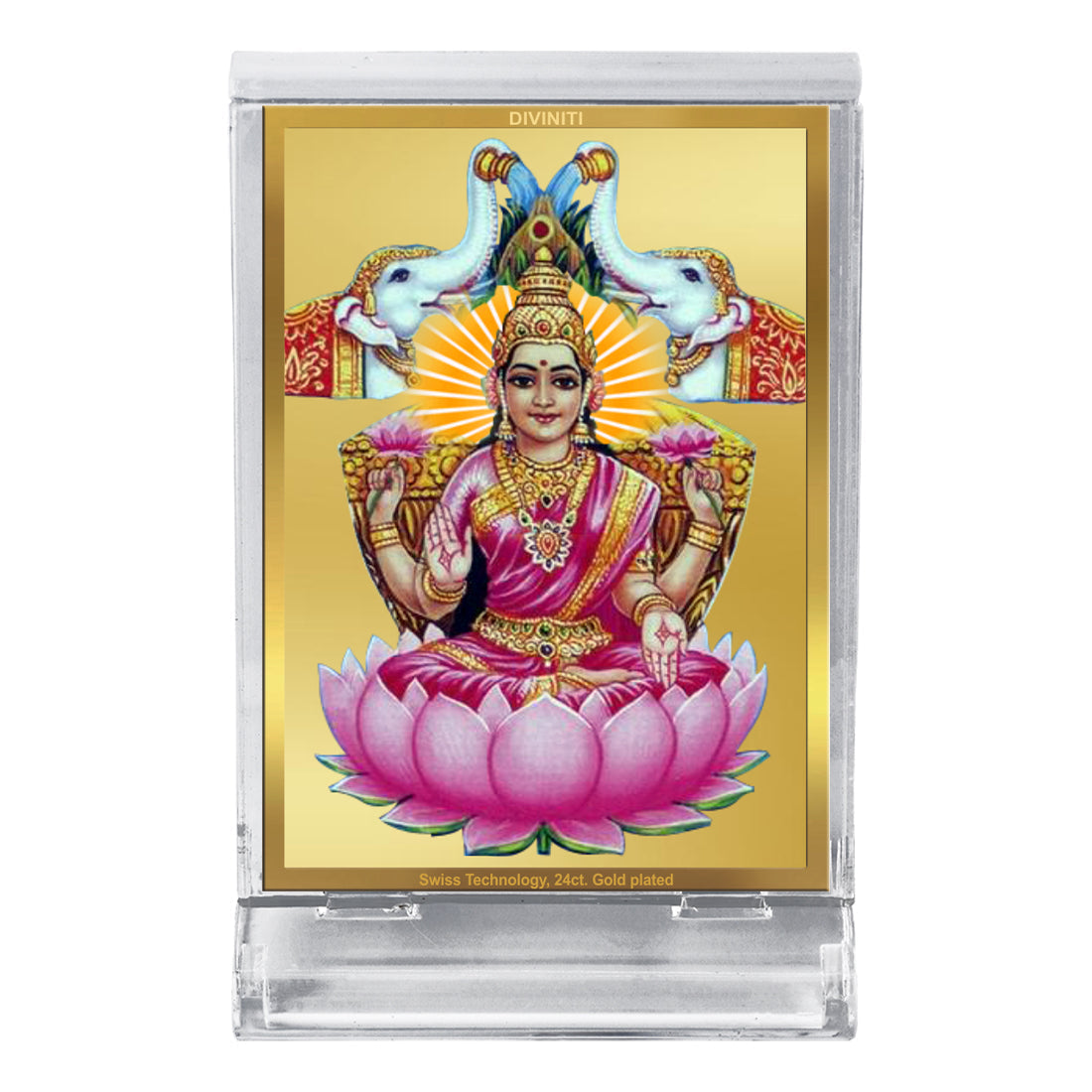 Diviniti 24K Gold Plated Gaja Lakshmi Frame For Car Dashboard, Home De ...