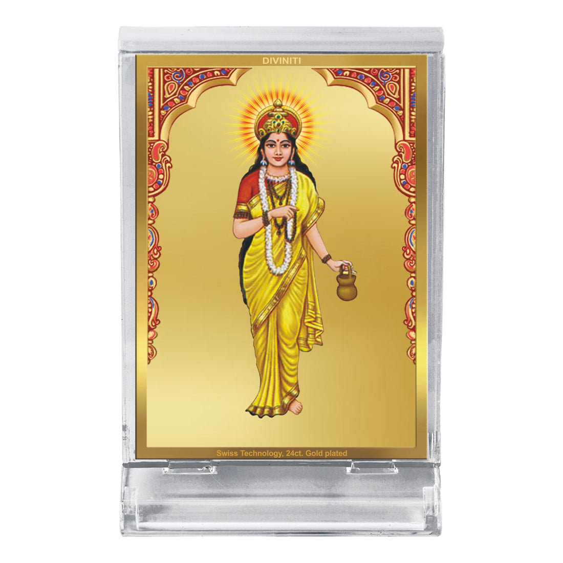 Diviniti 24K Gold Plated Brahmacharini Mata Frame For Car Dashboard, H ...