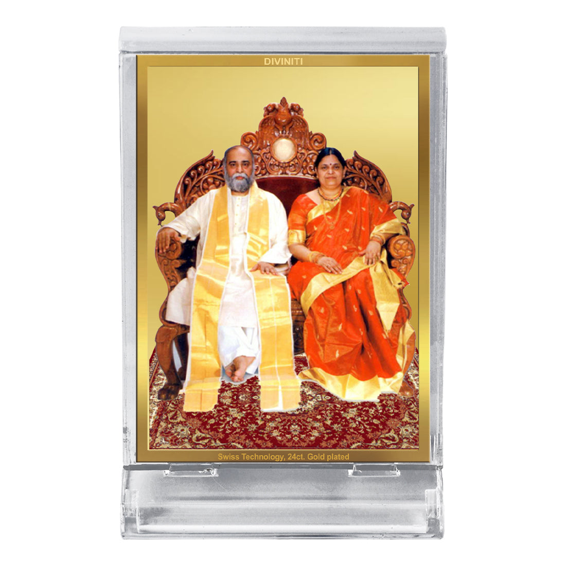 Diviniti 24K Gold Plated Amma Bhagavan Frame For Car Dashboard, Home D ...