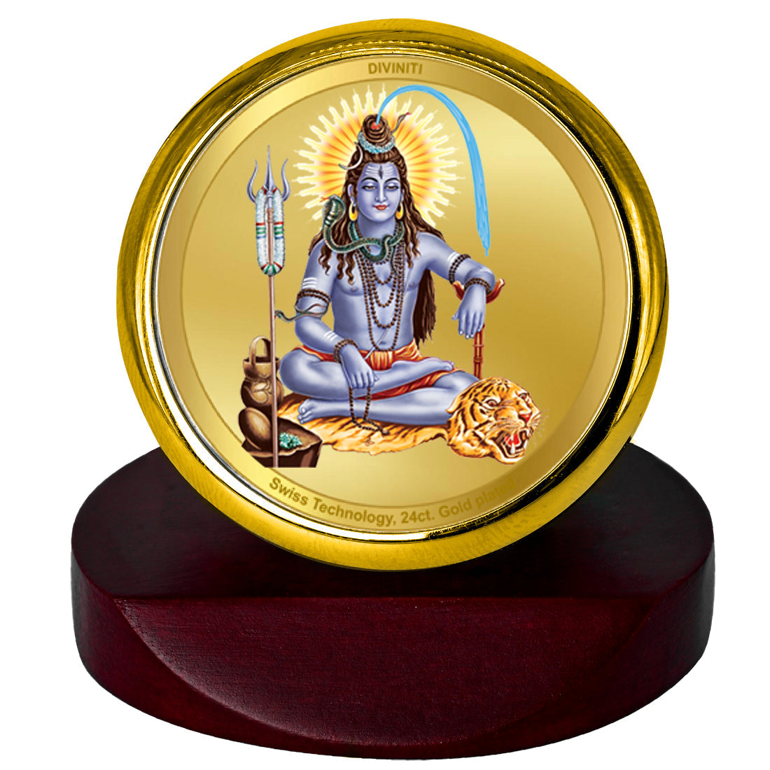Diviniti 24K Gold Plated Shiva Frame For Car Dashboard, Home Decor, Ta ...