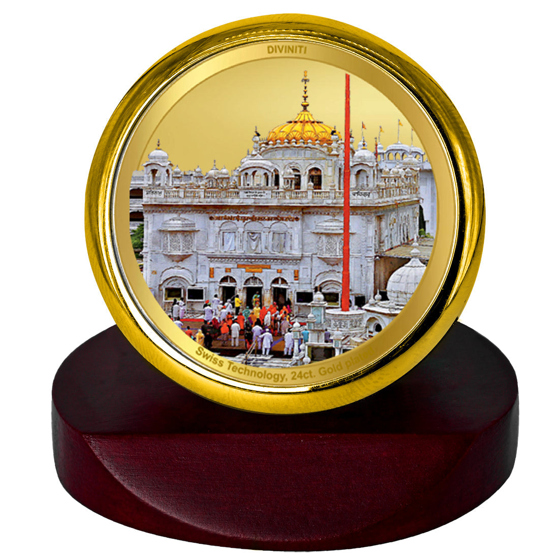 Diviniti 24K Gold Plated Huzur Saheb Frame For Car Dashboard, Home Dec ...