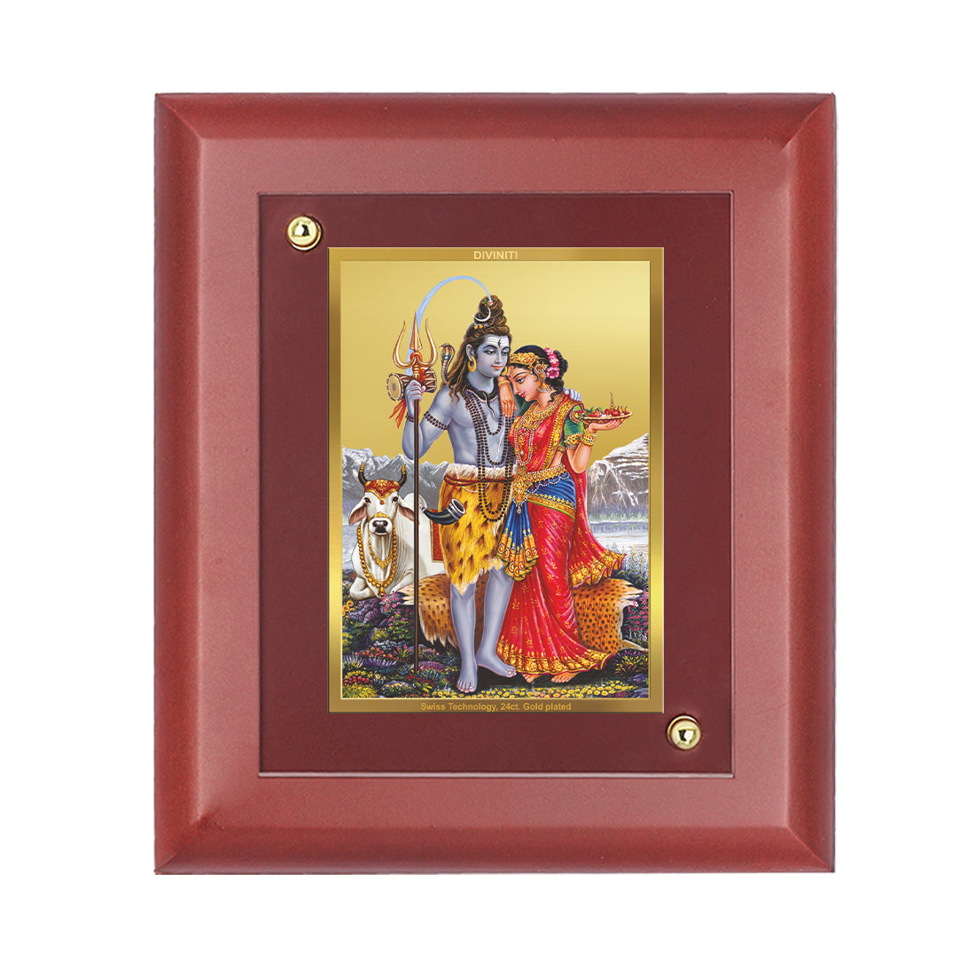 Diviniti 24K Gold Plated Shiva Parvati Photo Frame For Home Decor, Wal ...