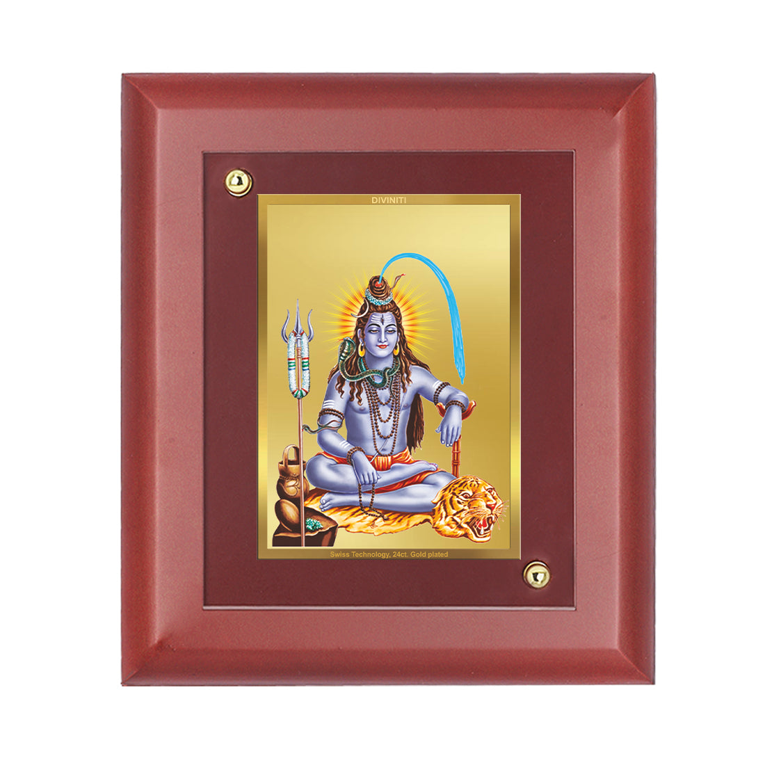 Diviniti 24K Gold Plated Shiv Ji Photo Frame For Home Decor, Wall Deco ...