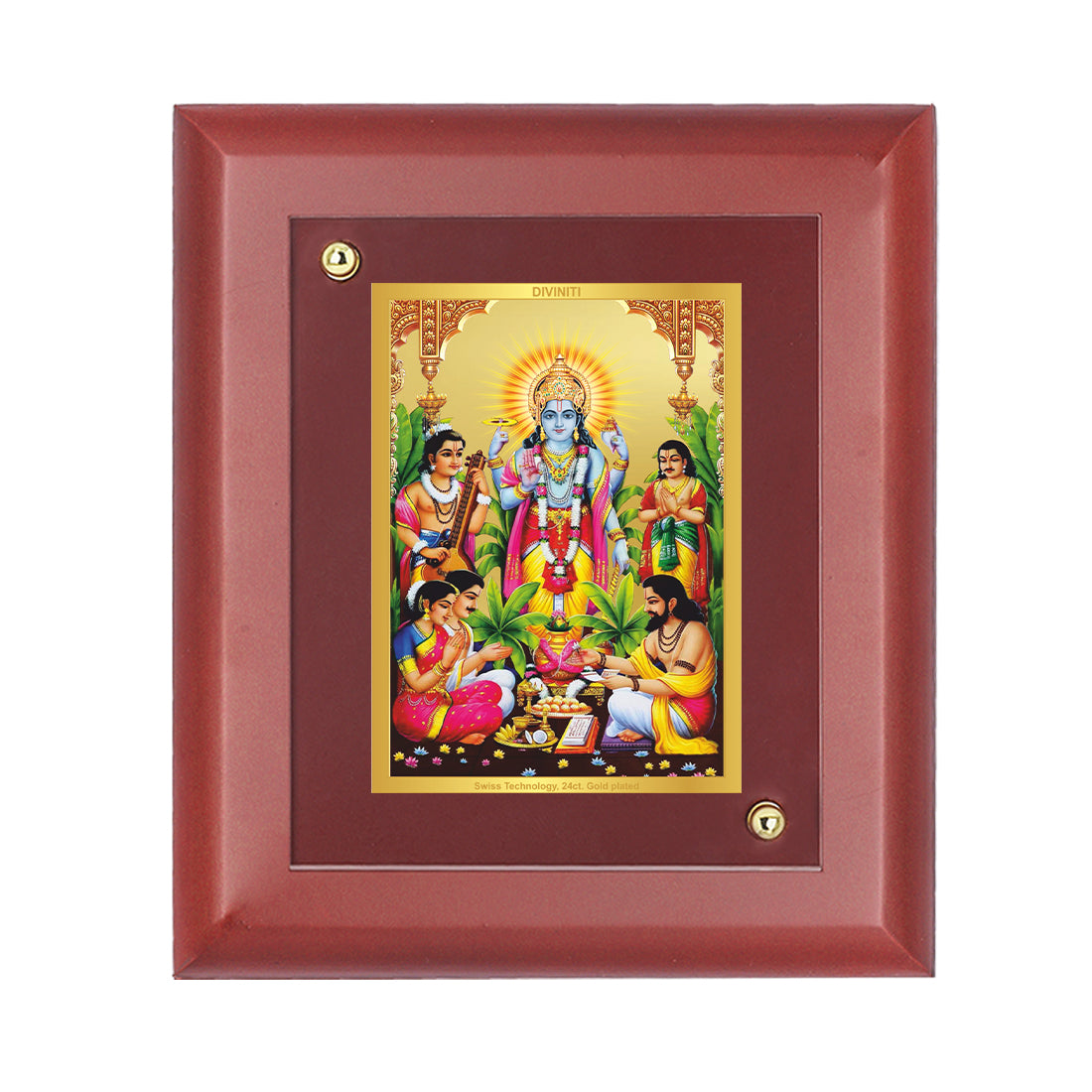 Diviniti 24K Gold Plated Satya Narayan Photo Frame For Home Decor Show ...