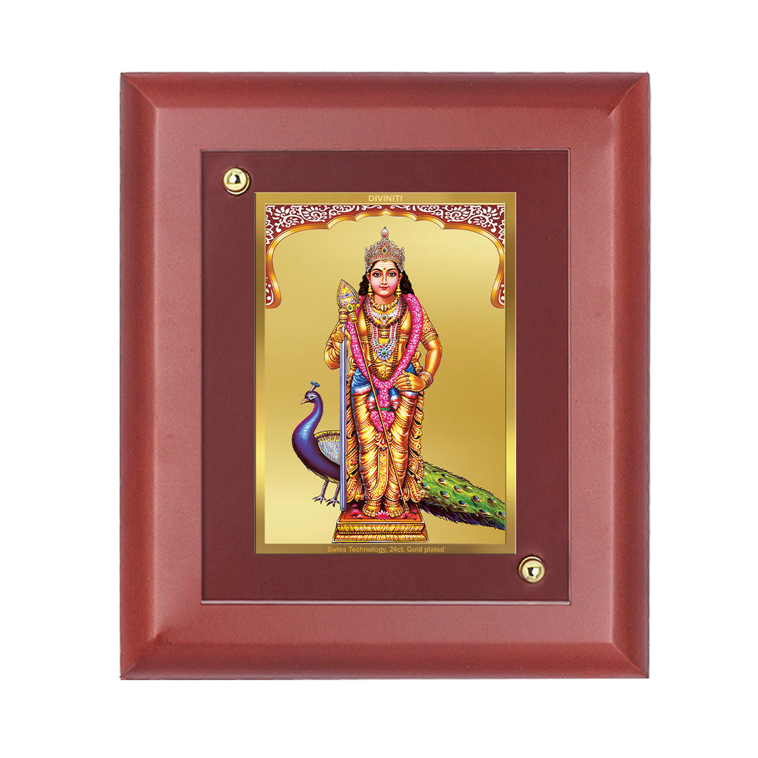 Diviniti 24K Gold Plated Murugan Photo Frame For Home Decor, Wall Deco ...