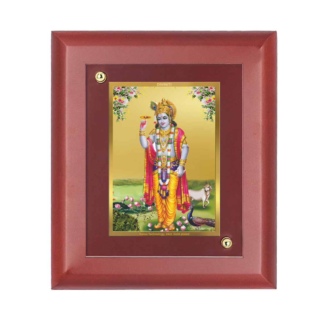 Diviniti 24K Gold Plated Lord Krishna Photo Frame For Home Wall Decor ...