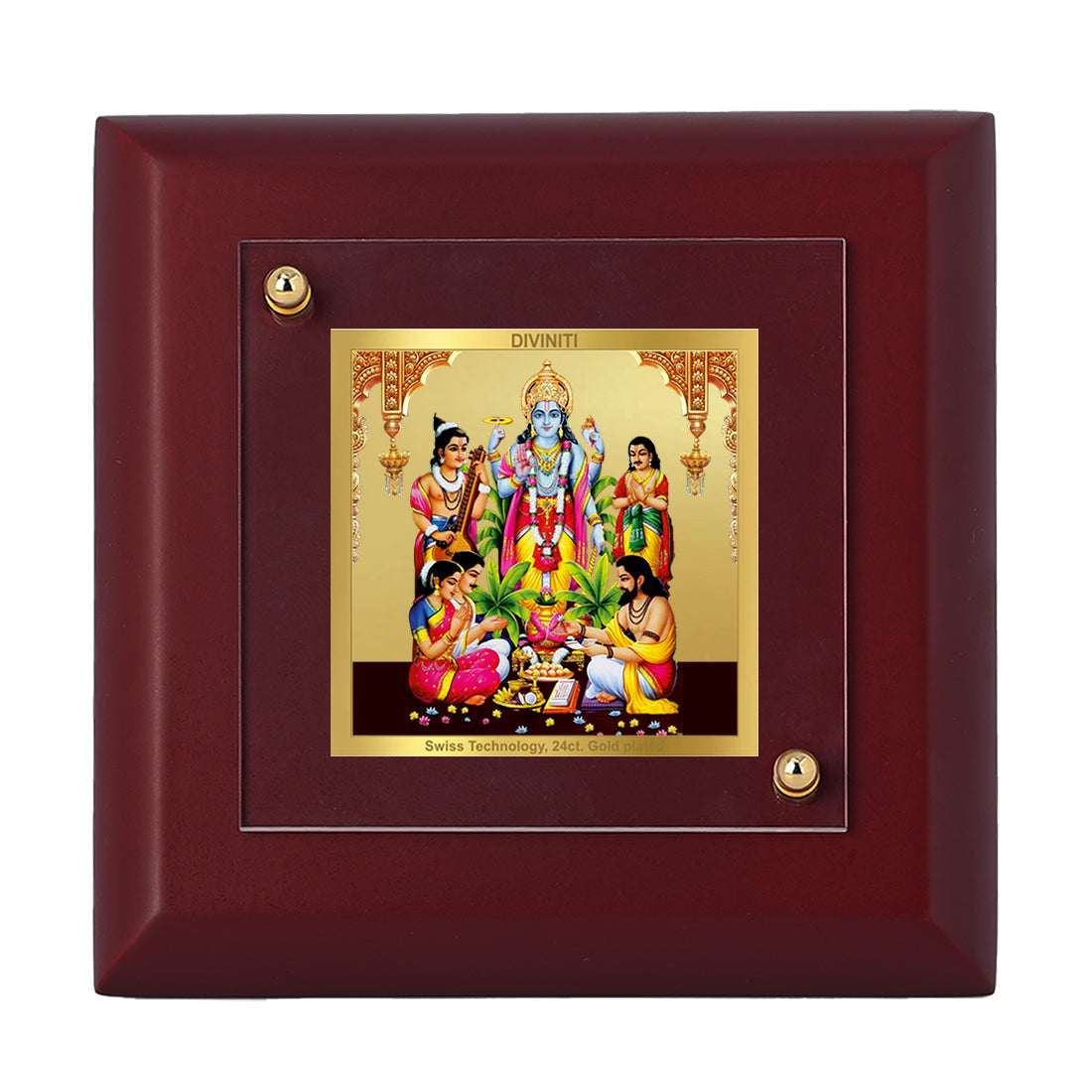 Diviniti 24K Gold Plated Satya Narayan Photo Frame For Home Decor, Tab ...