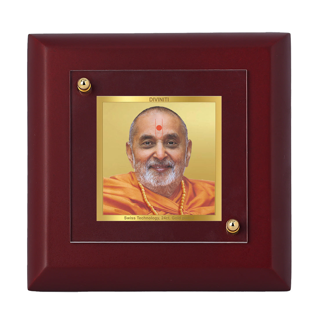 Diviniti 24K Gold Plated Pramukh Swami Photo Frame For Home Decor, Tab ...
