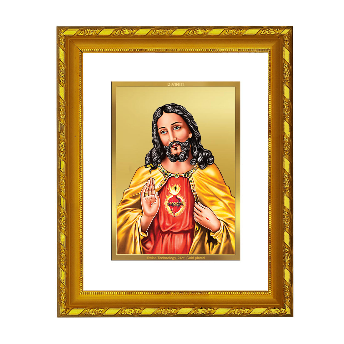DIVINITI 24K Gold Plated Jesus Christ Photo Frame For Home Decor, Tabl ...