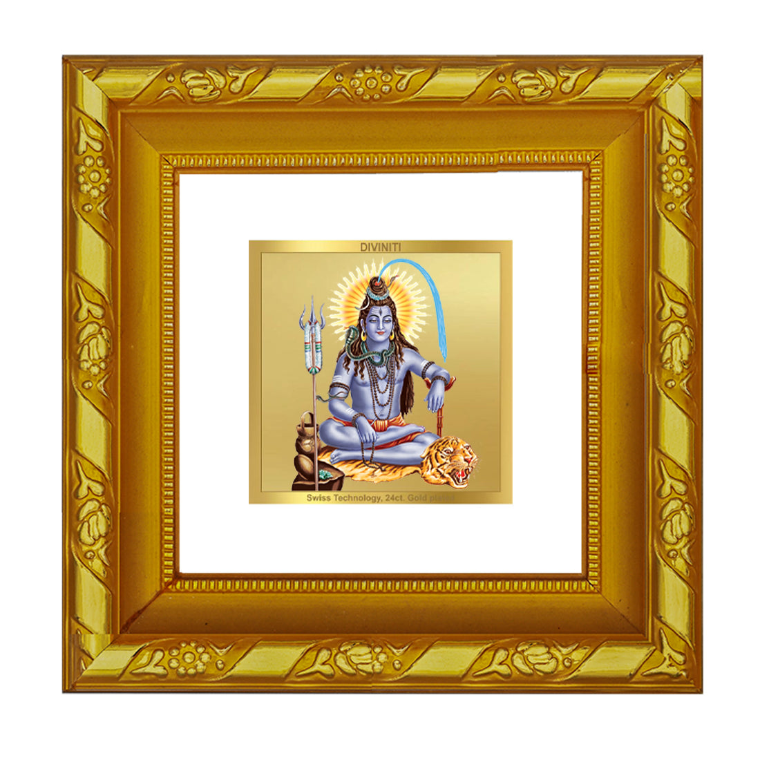 DIVINITI 24K Gold Plated Lord Shiva Photo Frame For Home Decor, Living ...