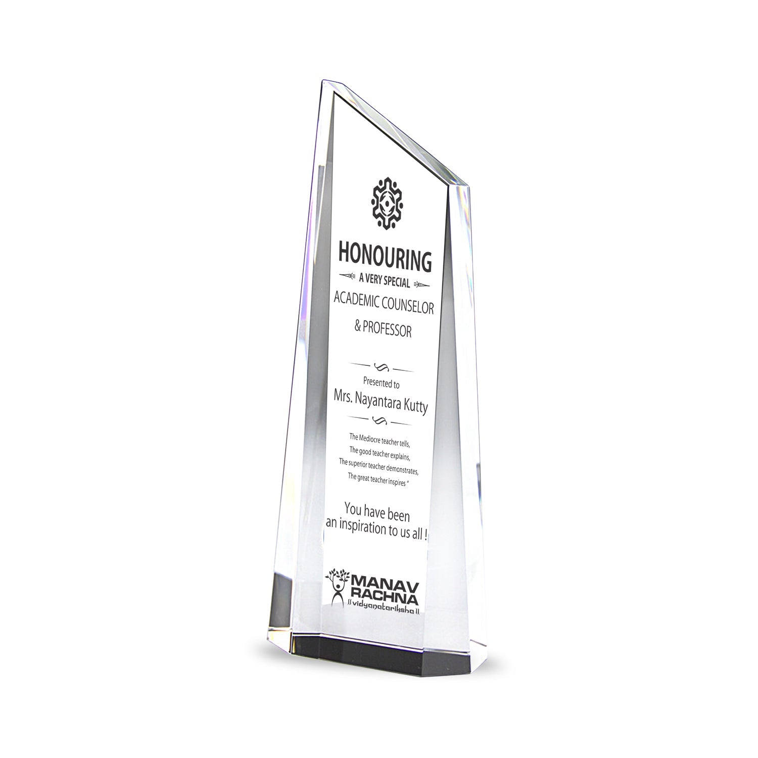 Custom Crystal Trophy for Corporate Honors – PujaShoppe