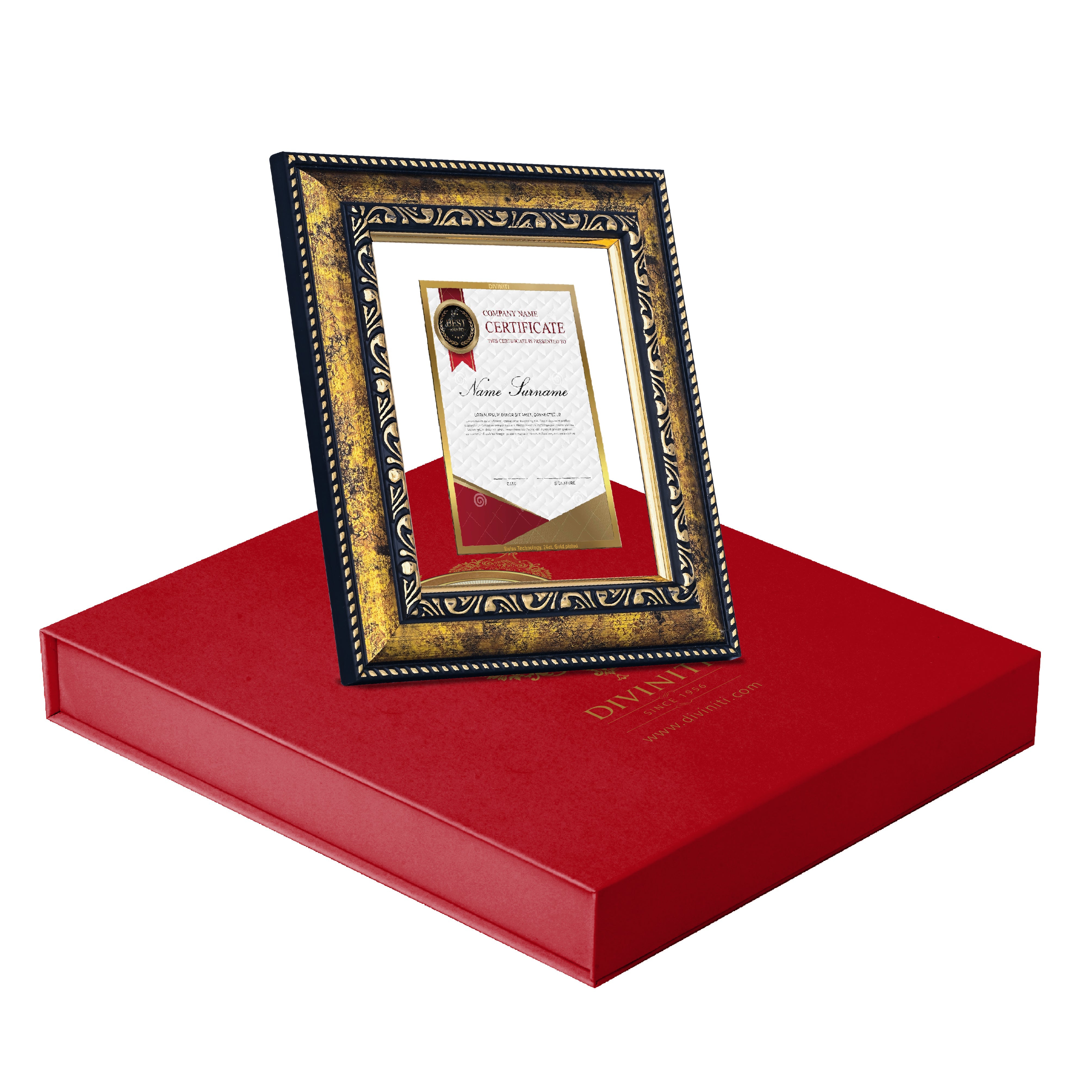 Diviniti Customized Certificate on 24K Gold Plated Frame| DG Frame 113 ...