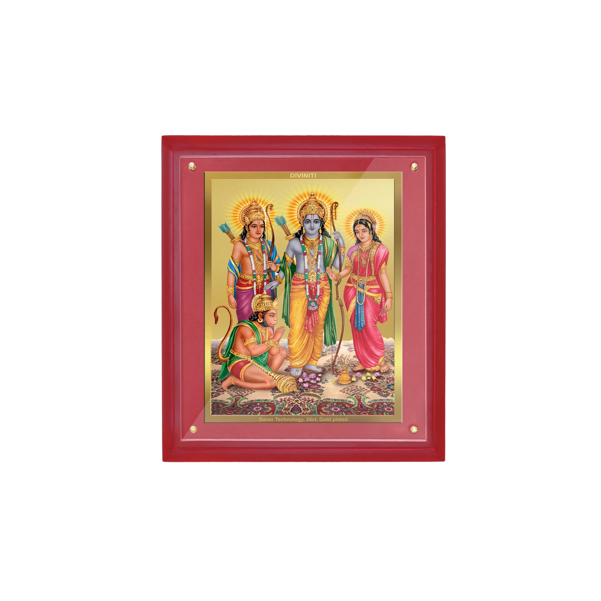 Diviniti 24K Gold Plated Ram Darbar Photo Frame For Home Decor, Wall H ...