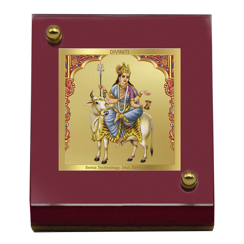 Diviniti 24K Gold Plated Mahagauri Mata Frame For Car Dashboard, Home ...